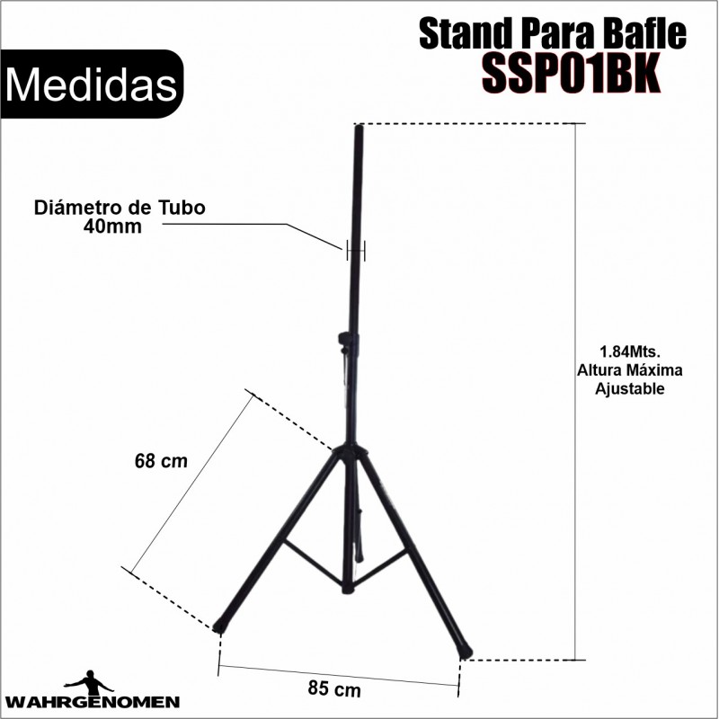 Tripie Para Bafle Todo Metalico Base Bocina Stand Negr...