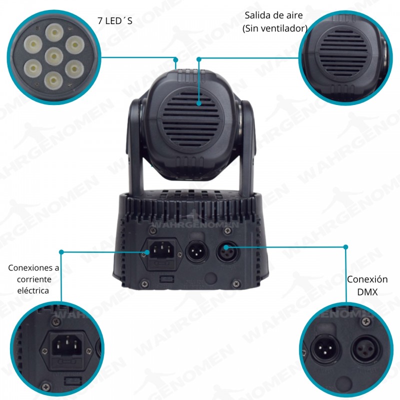 Set De 4 Cabeza Movil Wash Led 7 Led 15w Robotica Disco...