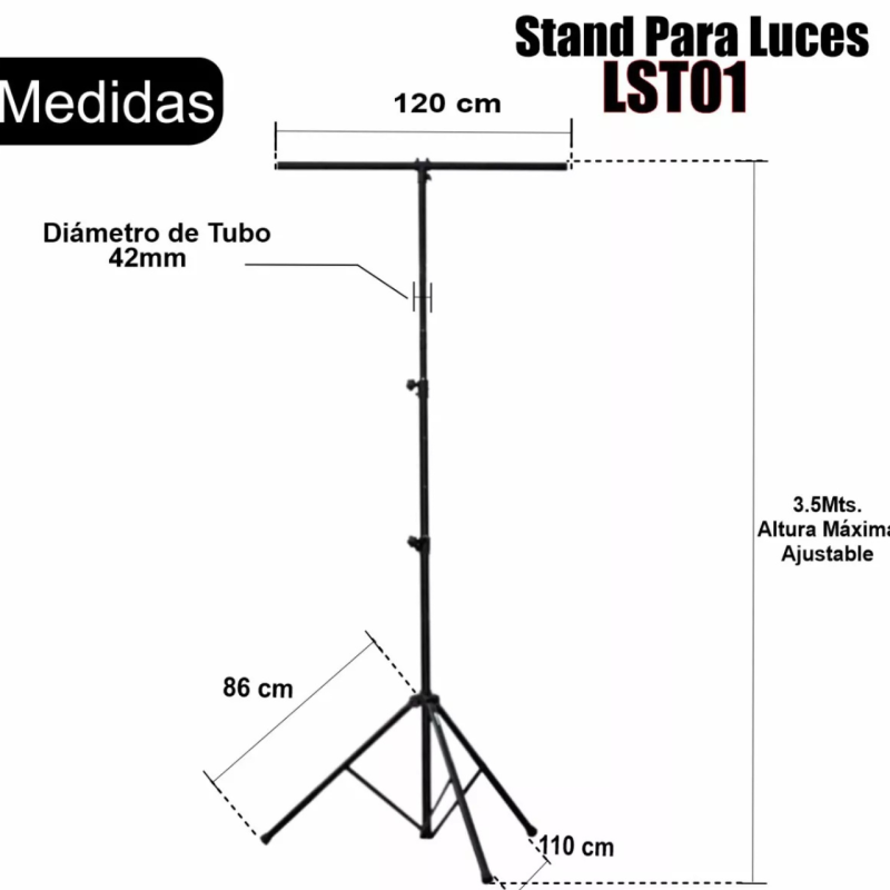 Tripie Soporte Luces T Disco Stand Acero Sonido Estruct...